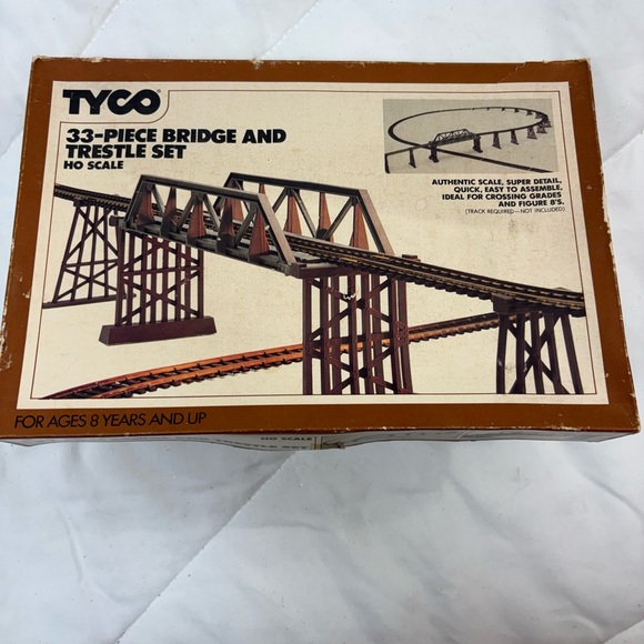 Other | Vintage Tyco Bridge And Trestle Set 99 Ho Scale W Box 33 Pieces ...